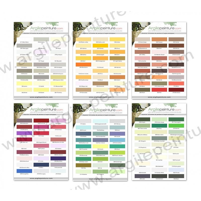 Nuancier peinture à l'argile, visualisez les 165 couleurs originales ...